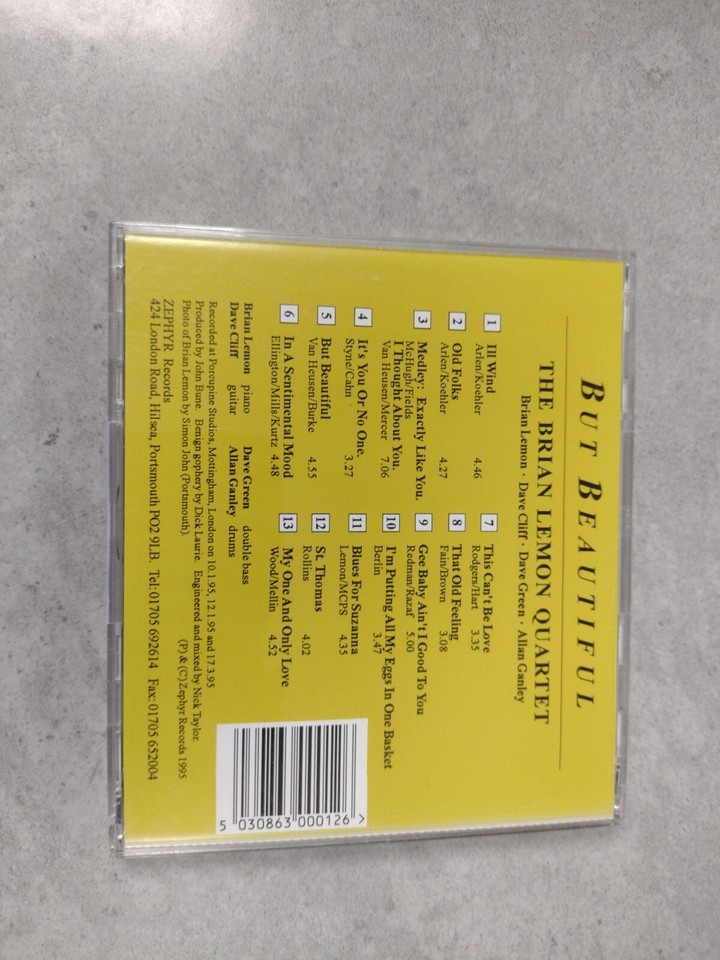 Brian Lemon Quartet / But Beautiful Cd Album Feat Dave Cliff Green ...