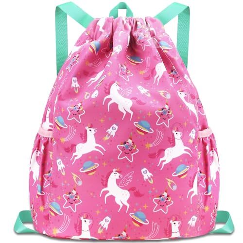 Drawstring Backpack for Kids - Girls Dance Bag,Sport Gym Beach Swim ...
