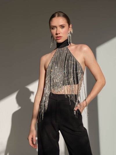 Crystal Top, Handmade Beaded Crystal Rhinestone Top, Colorful Top ...