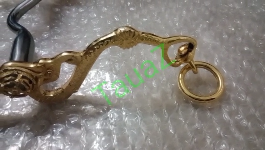 Horse Spanish curb Bit with low Port Beautiful hand Engraving Free ...