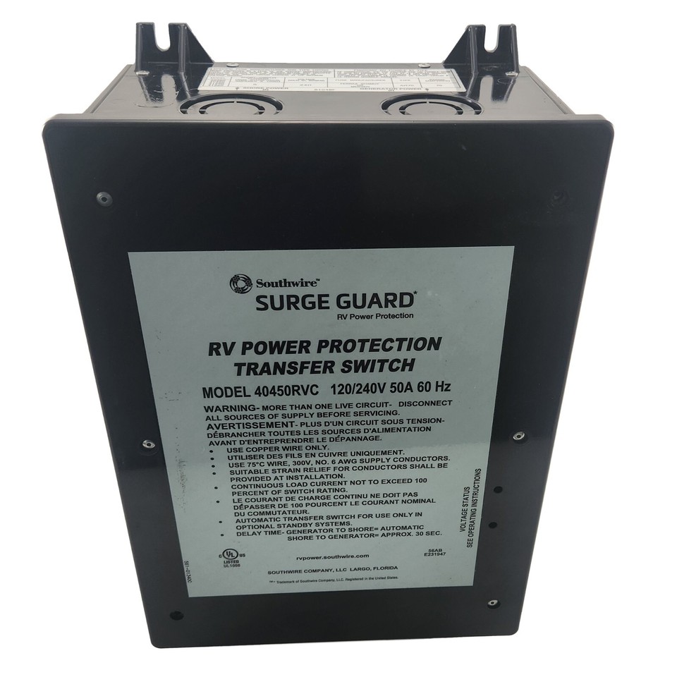Southwire 40450RVC3 Surge Guard Plus 50A Automatic Transfer Switch ...
