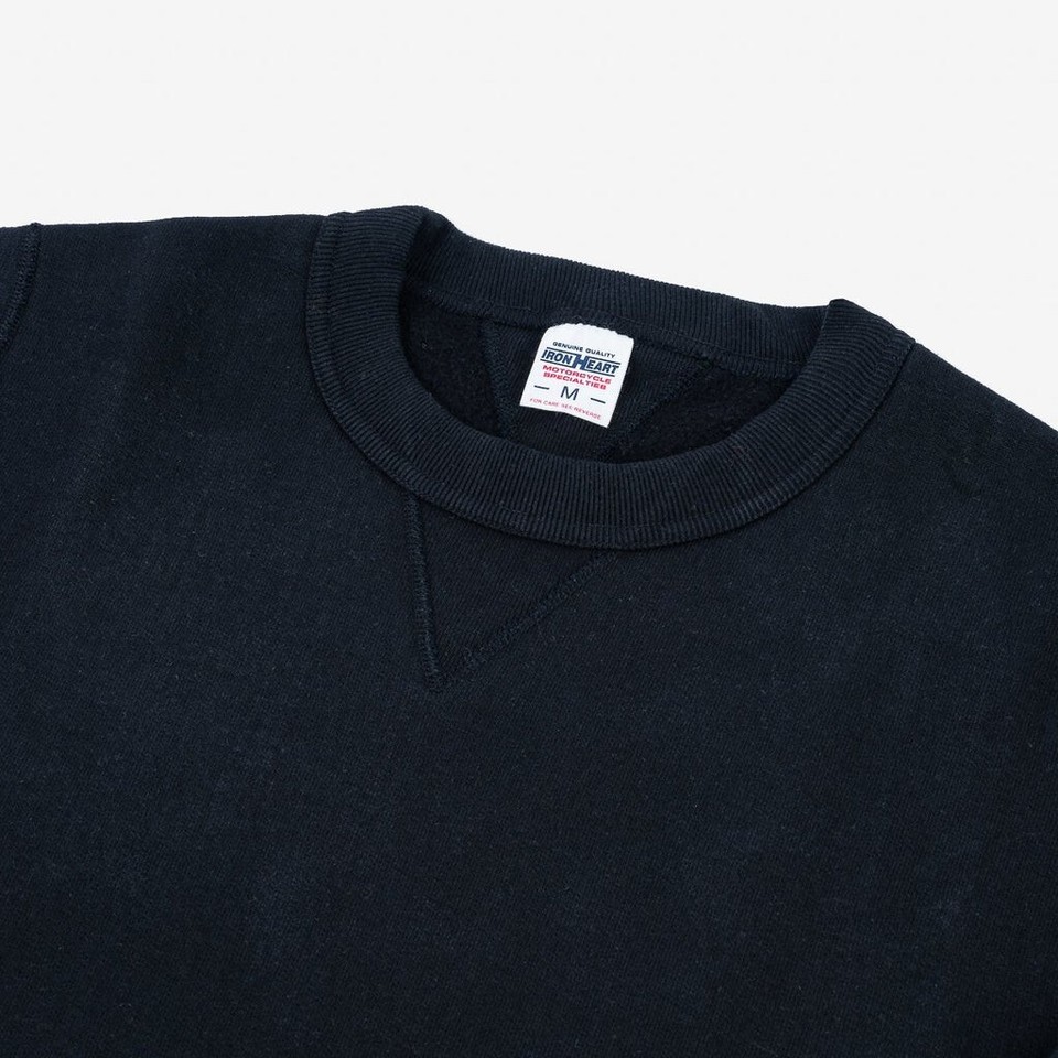 Ironheart Japan Ultra heavyweight Loopwheel Cotton 14oz Crewneck Black ...