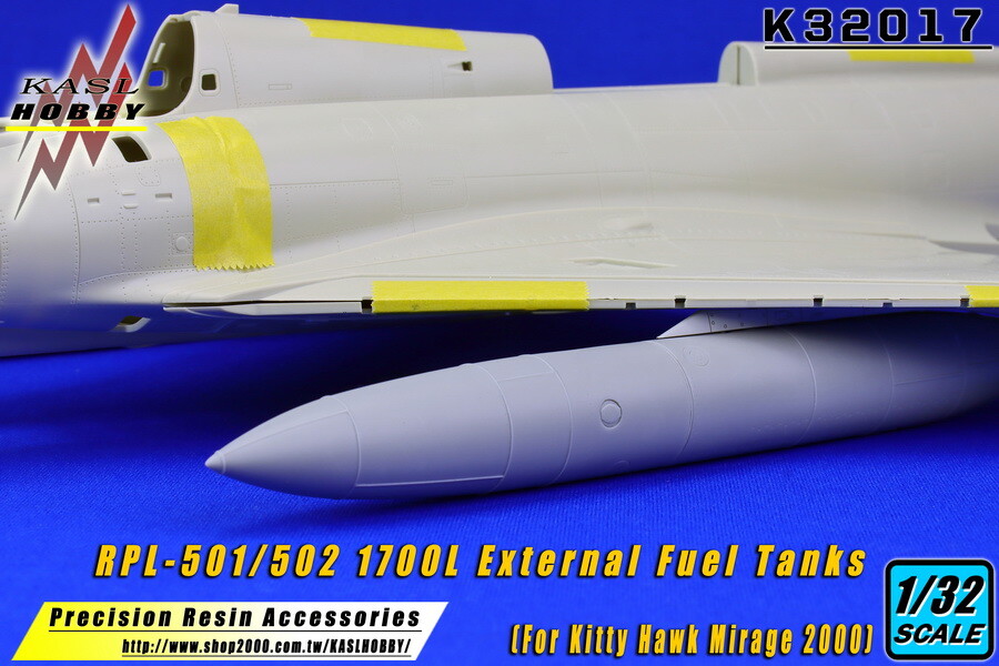 KASL Hobby 1/32 RPL-501/502 1700L External Fuel Tanks Resin for Mirage ...