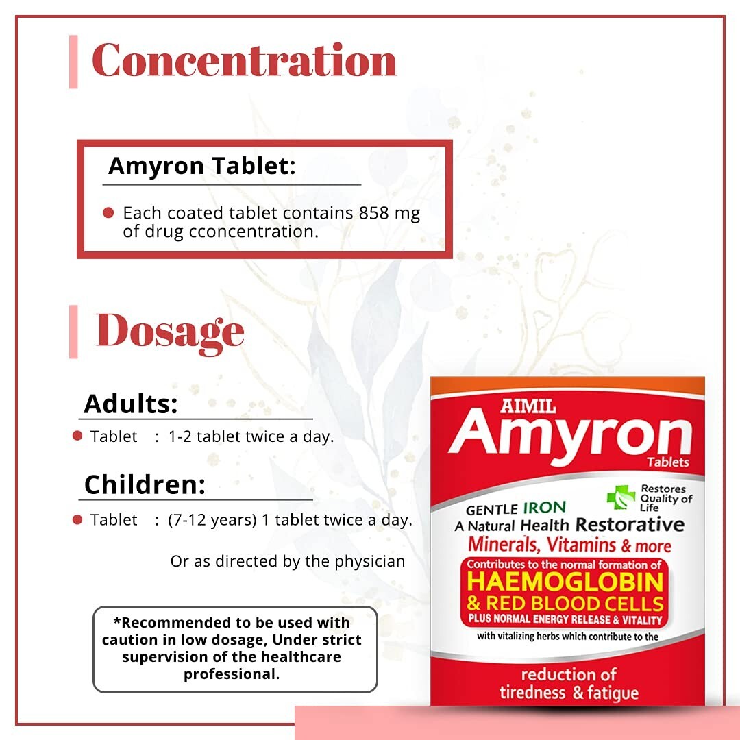 Amyron Multivitamin Energy Tablet for RBC Hemoglobin Level (Pack of 3 x ...