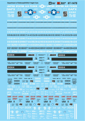 Microscale HO Railroad Decal Set Department of Defense DODX Freight ...