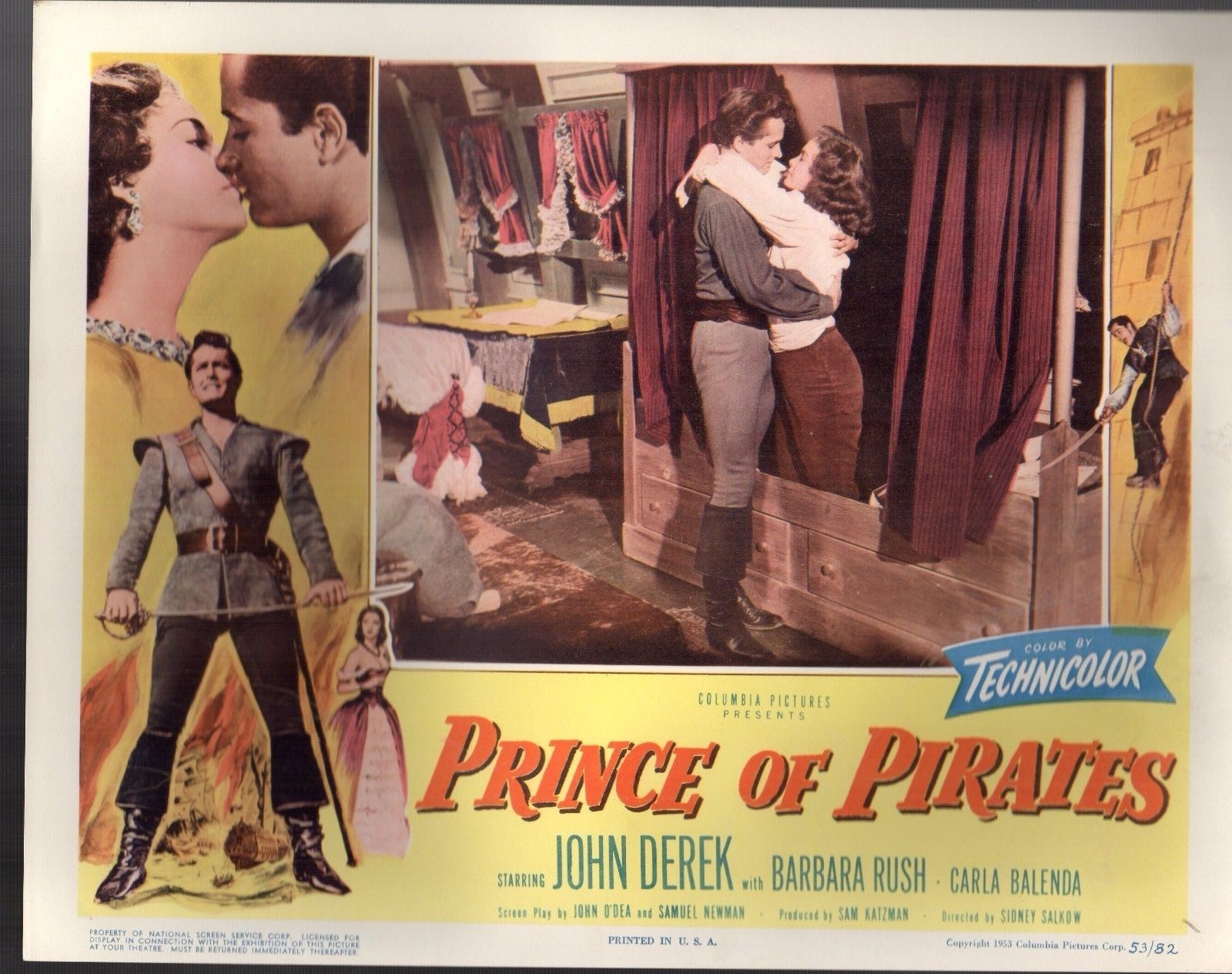 JOHN DEREK BARBARA RUSH PRINCE OF PIRATES 1953 ORIG CARD SET OF 8 1869 ...