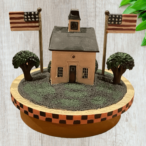 Yankee Candle SCHOOLHOUSE 3.5" Jar Topper Americana Warren Kimble 9201 ...