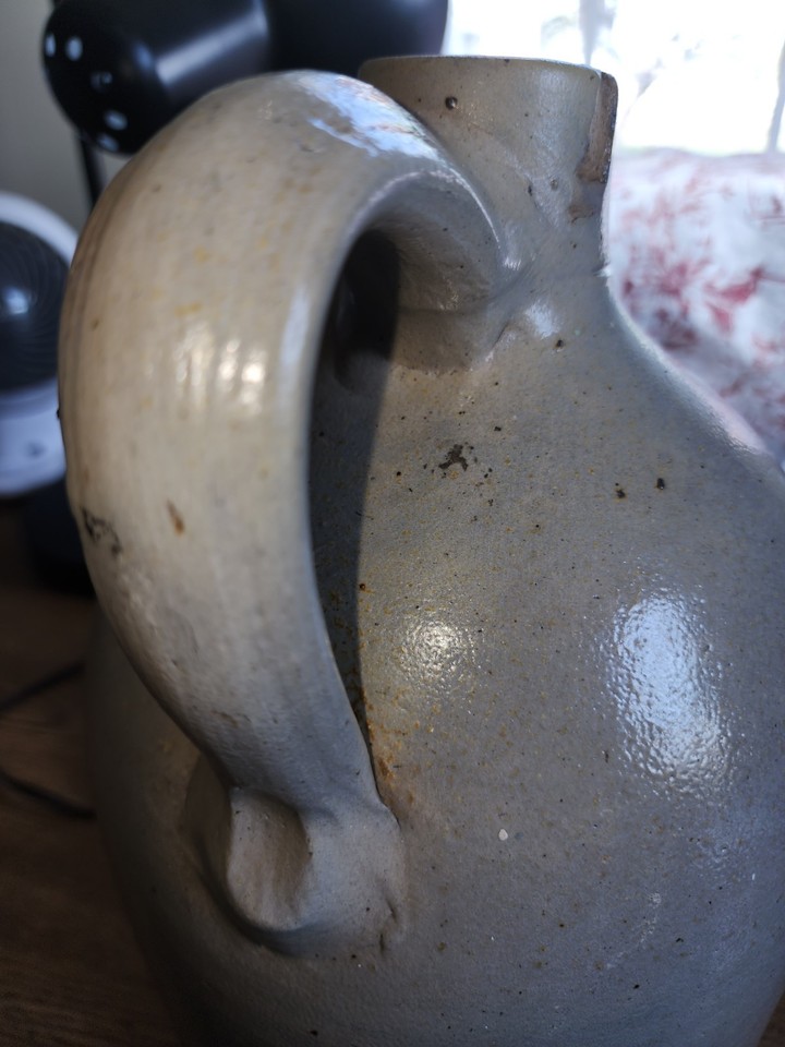 Antique Salt Glazed Stoneware "WEST TROY POTTERY * WEST TROY N.Y." BLUE ...