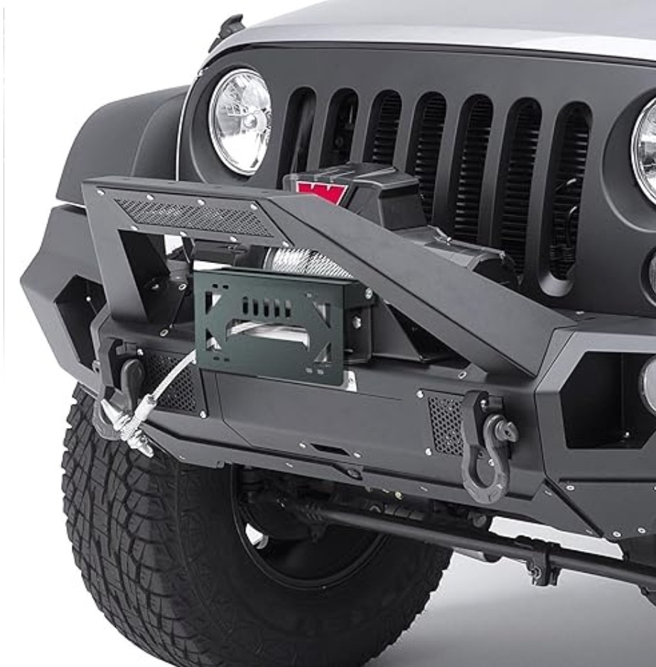 Front Hawse & Roller Winch License Plate Relocation Bracket w Flip Up ...