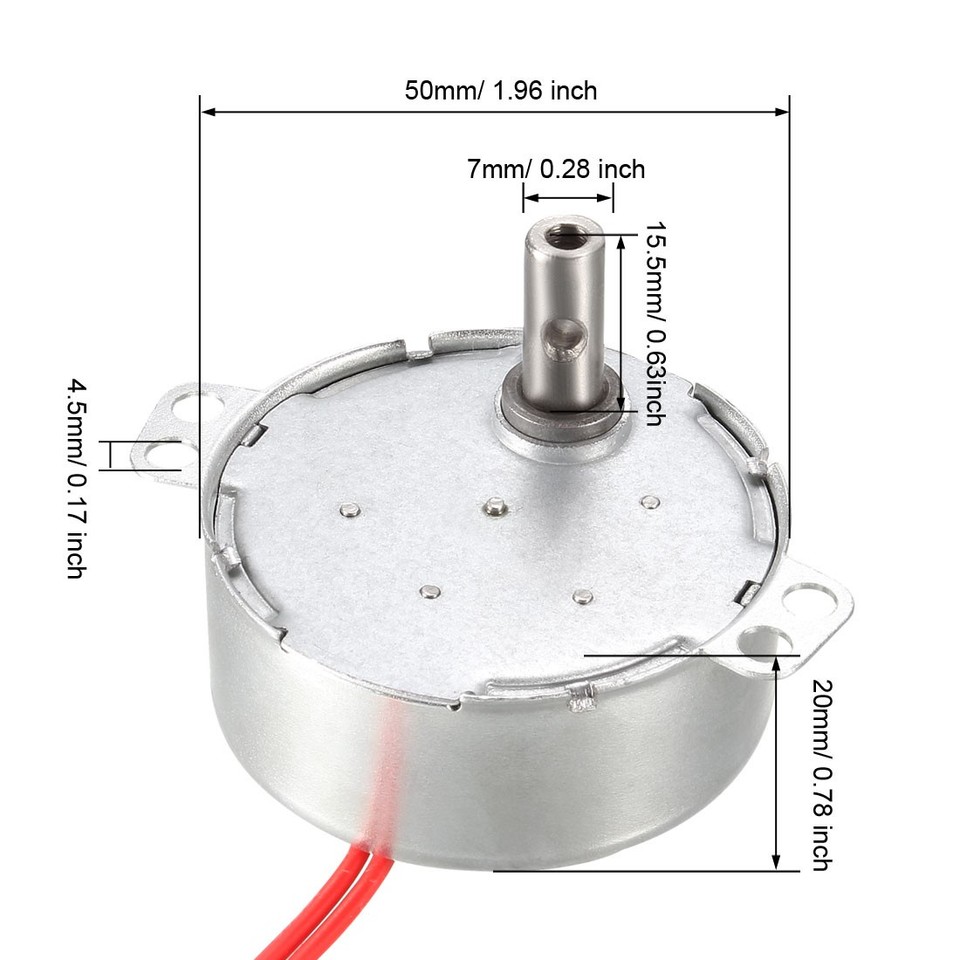 Electric Motor Turntable 24 VAC 5-6RPM 50-60 Hz 4W CCW Direction Model ...