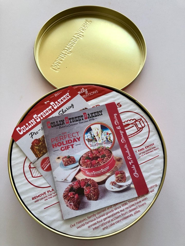 Collin Street Bakery Pecan Fruitcake Tin Texas – Famous Holiday Cake ...