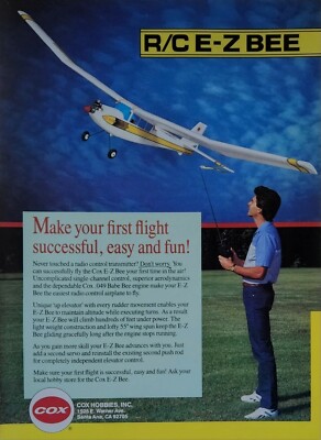 COX E-Z BEE RC Airplane Print Ad Ephemera .049 Babe Bee Engine | eBay