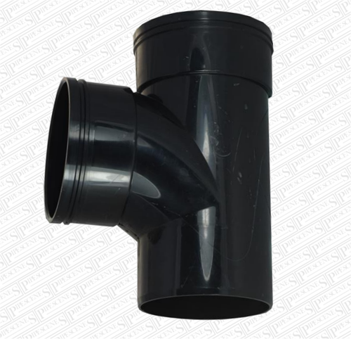 Solvent 110mm Soil Pipe Swept Tee Branch Double Socket - Black Glued D ...
