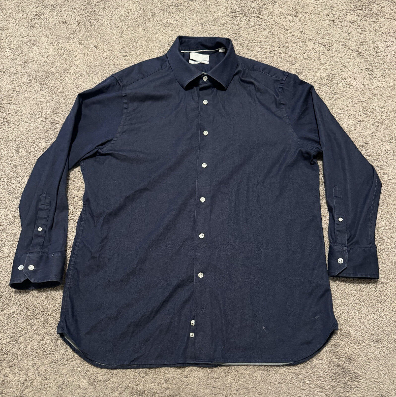 Hickey Freeman Shirt Mens 34/35 17-17.5 Blue Long Sleeve | eBay
