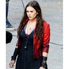 Avengers Age of Ultron Scarlet Witch Wanda Maximoff Red Leather Jacket ...