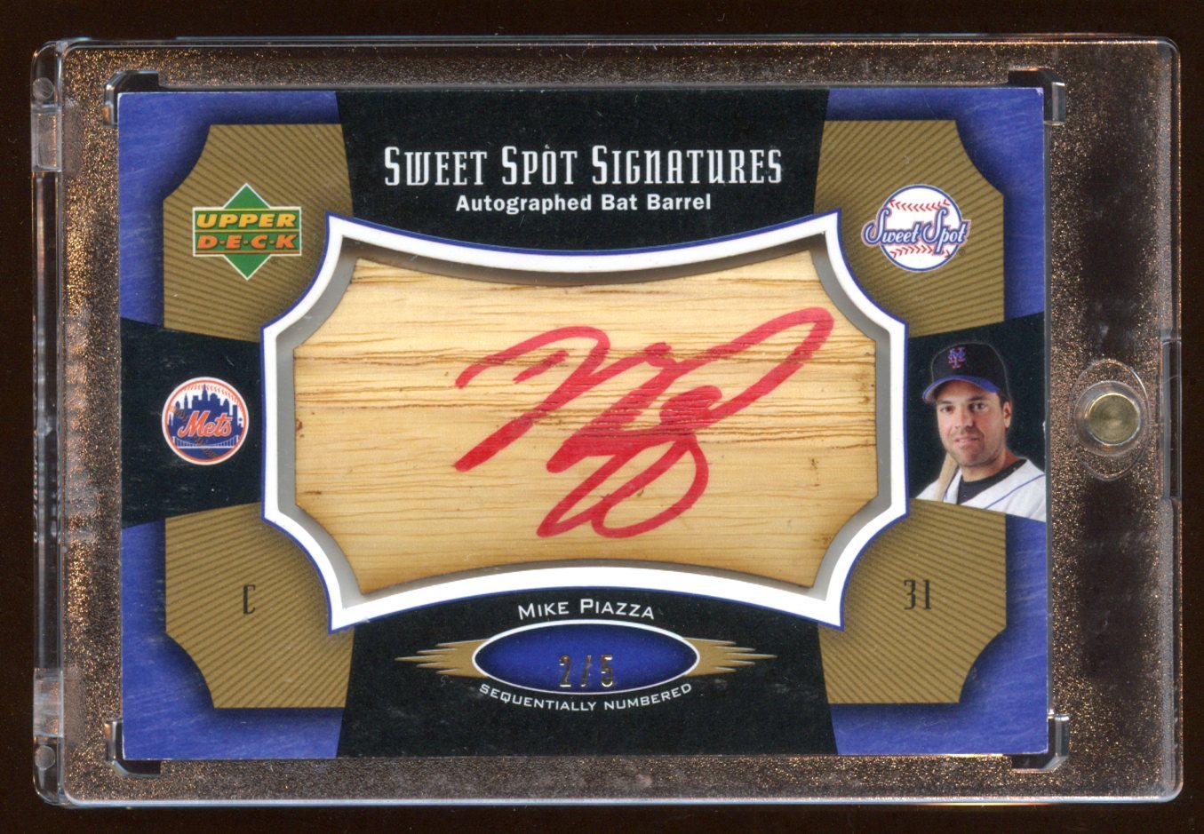2005 SWEET SPOT MIKE PIAZZA AUTO #D 2/5 BAT BARRELL AUTOGRAPH SUPER ...