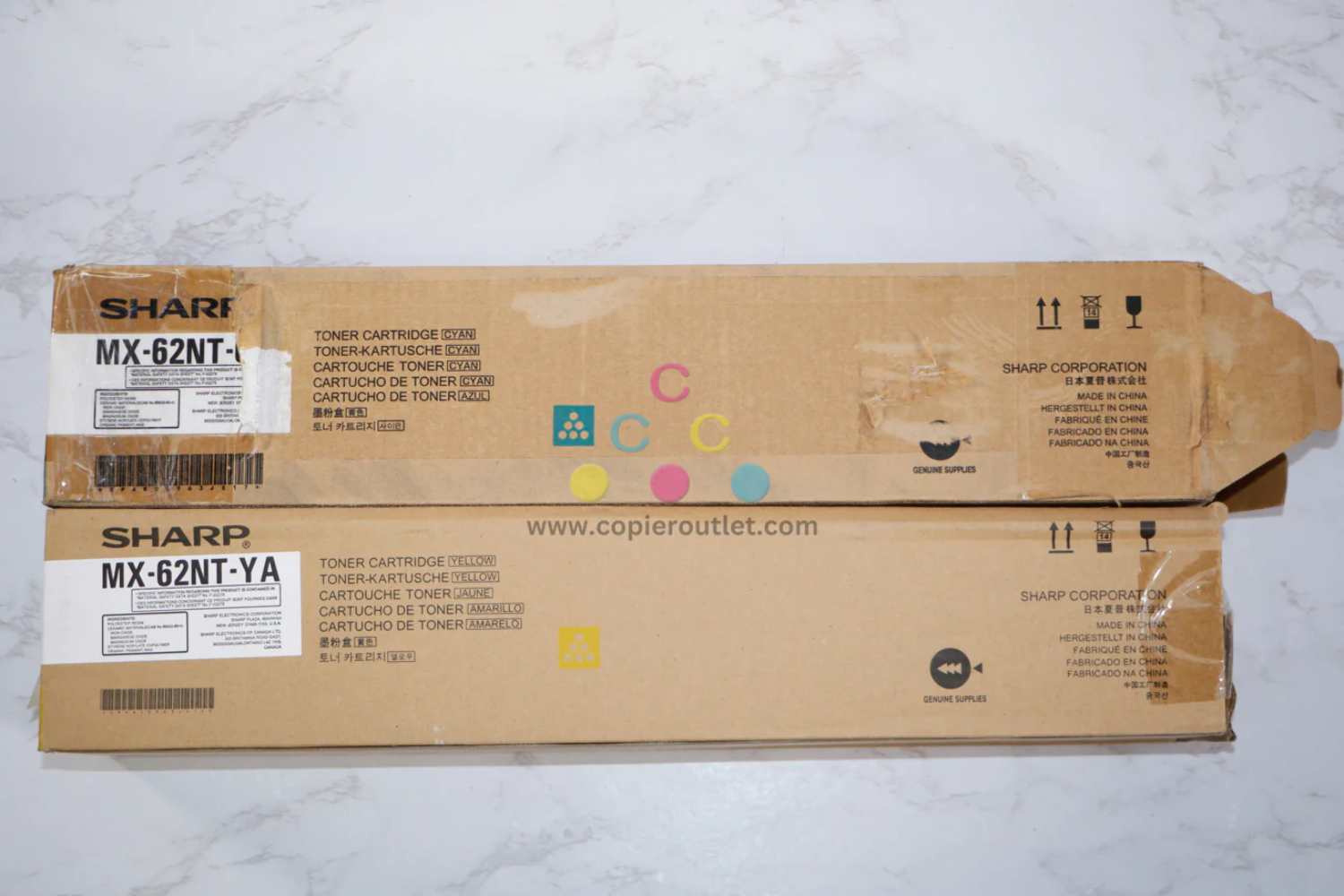 2 Open OEM Sharp MX-6240N, MX-6500N Cyan & Yellow Toners MX-62NT-CA, MX-62NT-YA | eBay