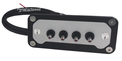 PRP 9100 Dash Mount 4 Switch Panel 6.75" x 3" Billet Aluminum Race Made ...