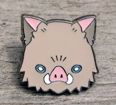 Demon Slayer Samurai Pig Mask Chibi Boar Face Inosuke Anime Manga Lapel ...