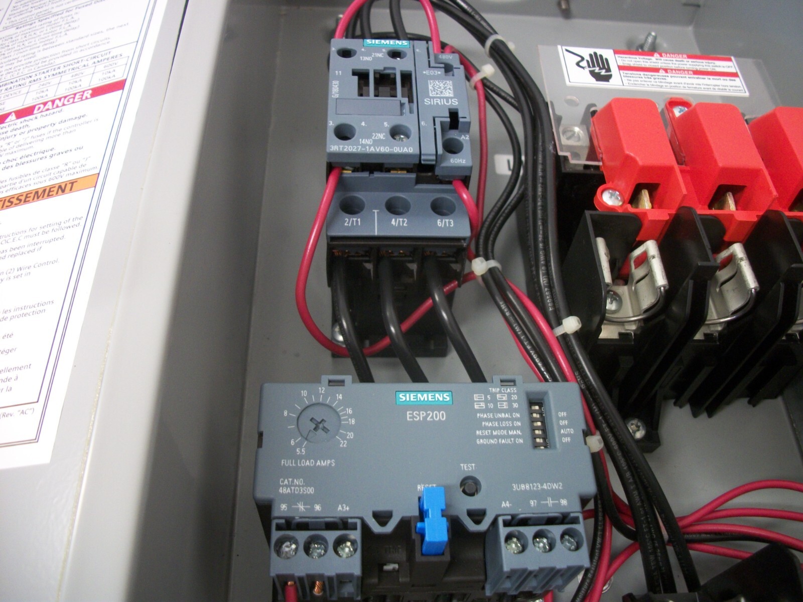 SIEMENS 3PH PUMP CONTROL PANEL 3R 82ADD6FBH 460VOLT 10HP 30AMP FUSIBLE ...