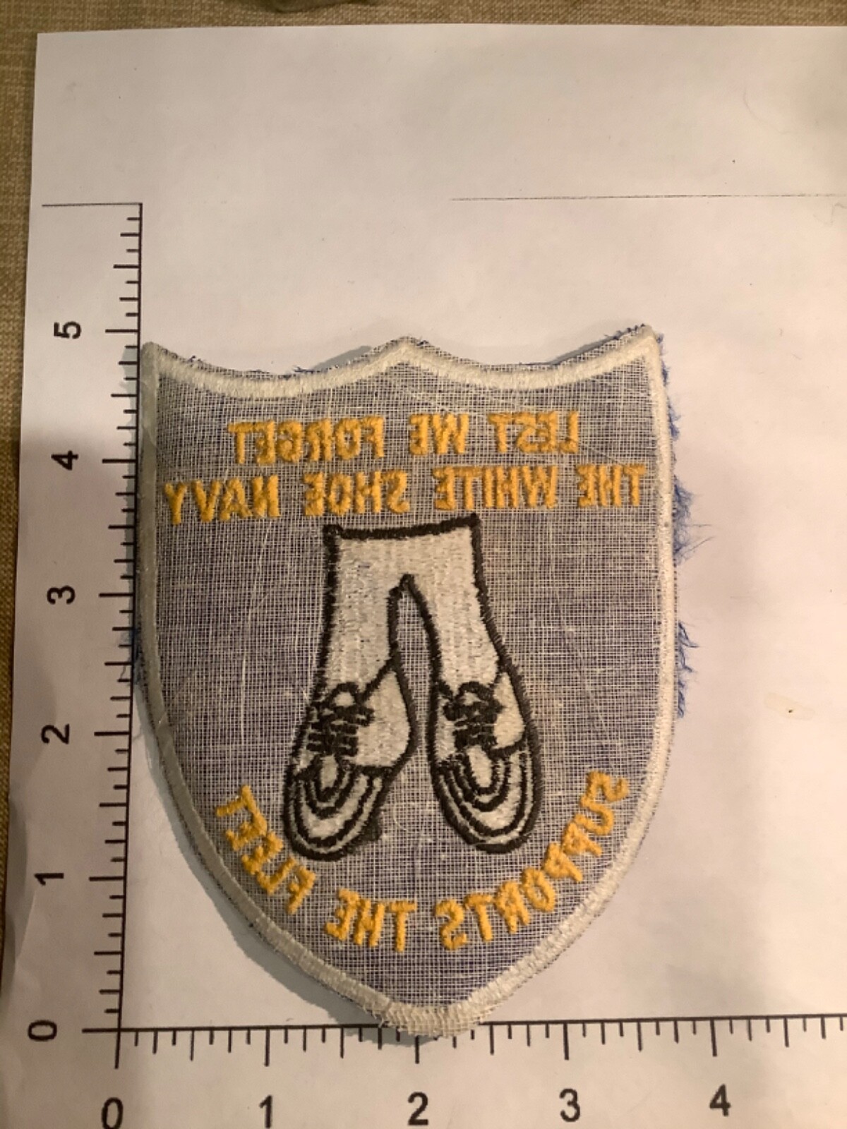 VINTAGE US NAVY THE WHITE SHOE NAVY JACKET PATCH | eBay