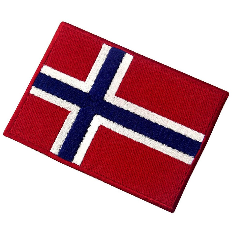 Embroidered patches Iron Sew On patch Norway Flag Norwegian Appliques 3 ...