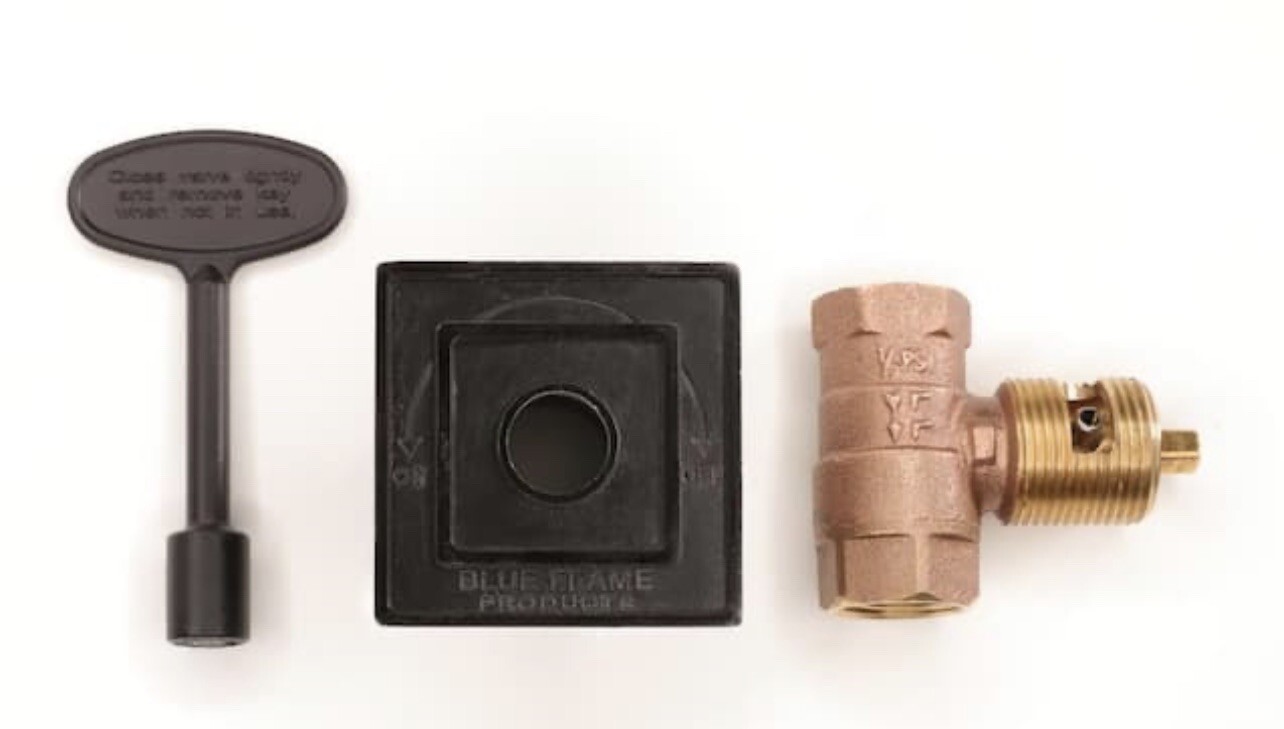 Square Universal Gas Valve Flange & 3” Key W 1/2” Quarter Turn Straight ...