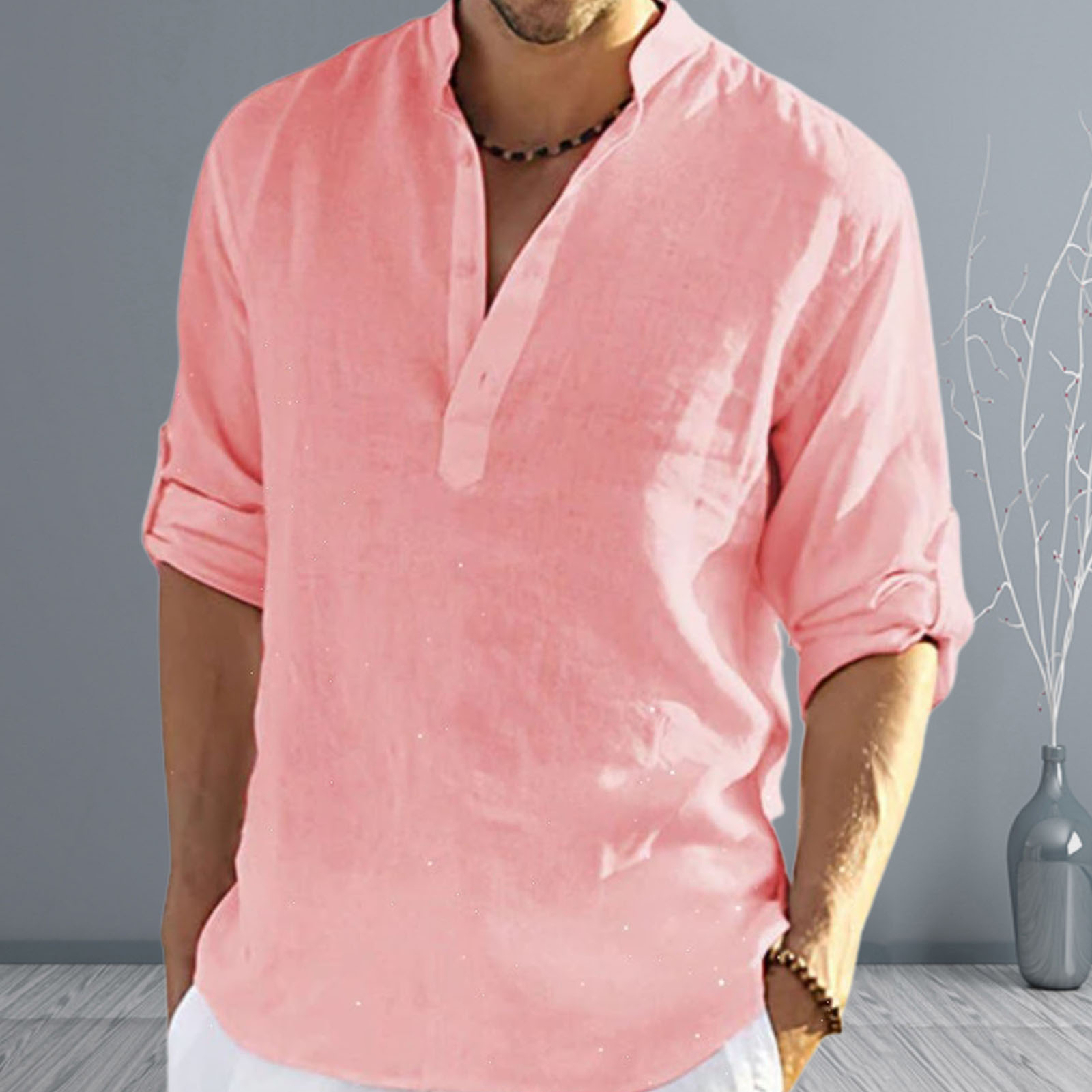 Men Top Pullover Daily Wear Buttons Plus Size Men Top Breathable | eBay