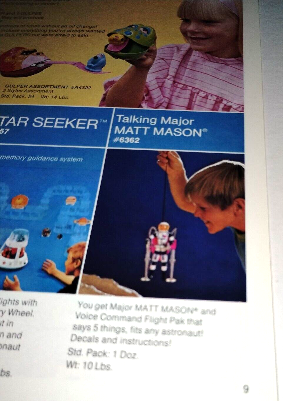 Mattel Toy Fair Print Ad 1971 Gulpers Scroprio Major Matt Mason Tog'l V ...