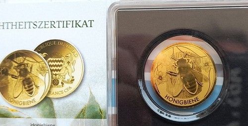 2023 Chad Honey Bee 999 Gold Coin Insect Wildlife WWF 3000 Francs ULTRA ...