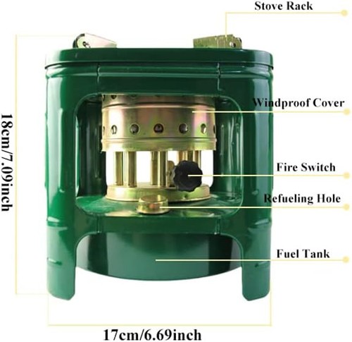 10 Wicks Camping Picnic Burner Furnace, Efficient Portable Square | eBay