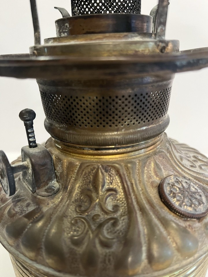Antique Fostoria Brass Oil Lamp Font Center Draft | eBay