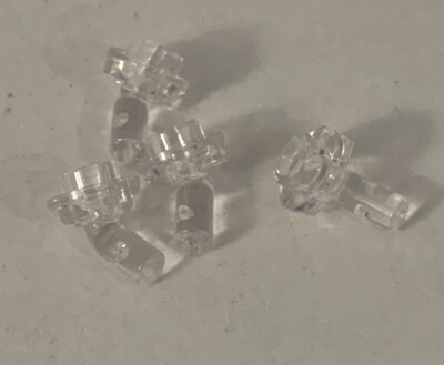 LEGO Parts 65578 (4pcs) Bar 1L With Angled Hollow Stud Clear | eBay