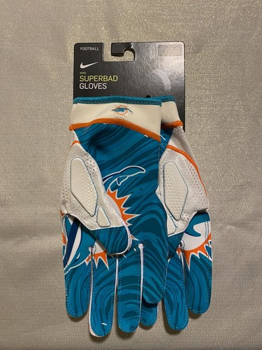 Nike Superbad NFL Miami Dolphins Football Gloves Mens Sz XXL NEW ...