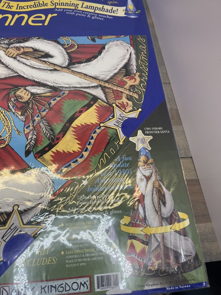 Vintage Daisy Kingdom Glo Spinner Spinning Lamp Shade Cowboy Santa ...