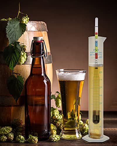 Hydrometer Test Kit, Triple Scale Alcohol Tester Hydrometer for Wine ...
