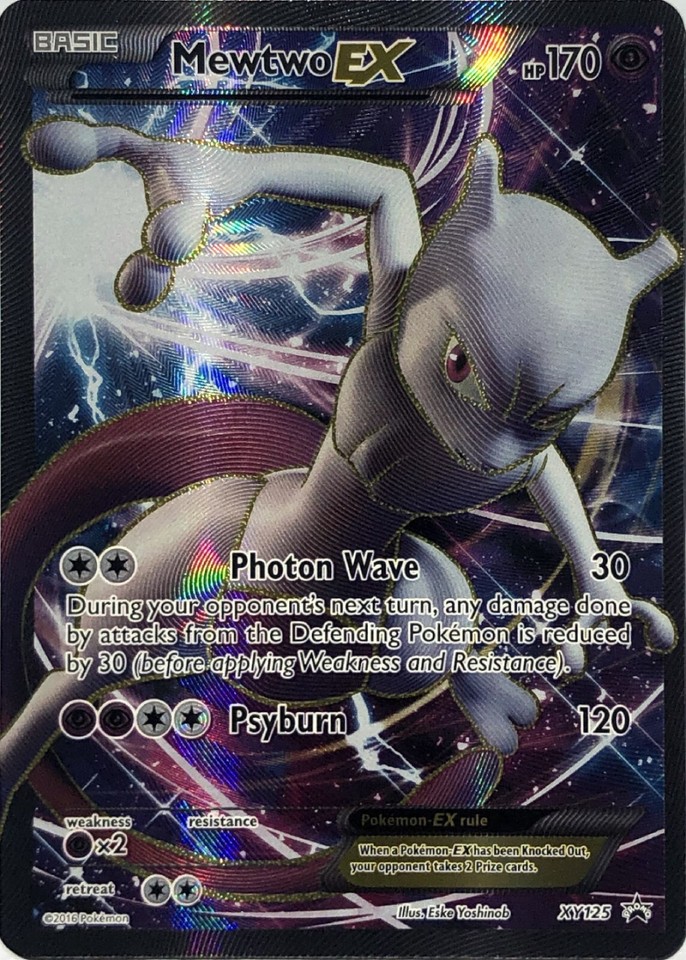 MEW EX XY126 + MEWTWO EX XY125 Full Art Super Premium Collection EX ...