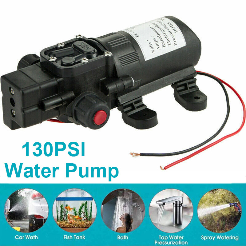 12V DC Water Pump Diaphragm Self Priming Sprayer RV Camper Marine Boat ...