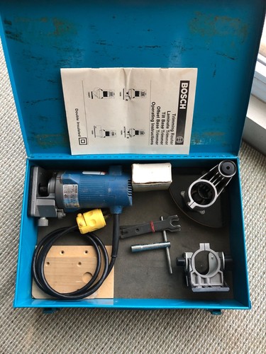 Bosch 1608 Laminate Trimmer Router Kit W/ Tilt Base Offset Base ...