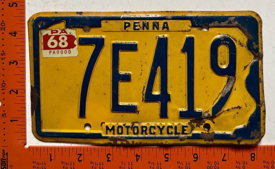 1968 Pennsylvania Motorcycle License plate | eBay