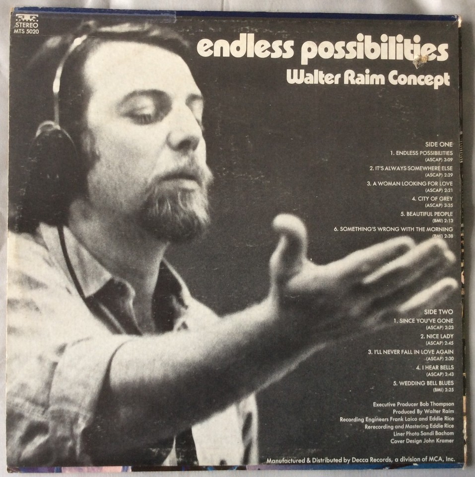 Walter Raim Concept Endless Possibilities 1970 USA Vinyl LP MTS 5020 ...
