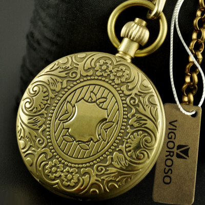 Vintage Mechanical Pocket Watch Brass Full Hunter Fob Hand Wind up ...