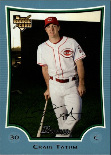 2009 Bowman Draft Blue Cincinnati Reds Baseball Card #BDP20 Craig Tatum ...