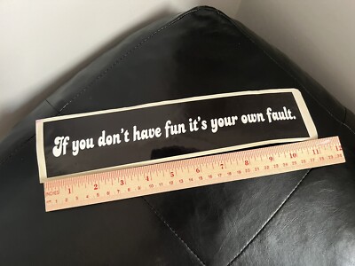If You Don’t Have Fun It’s Your Own Fault Bumper Sticker | eBay