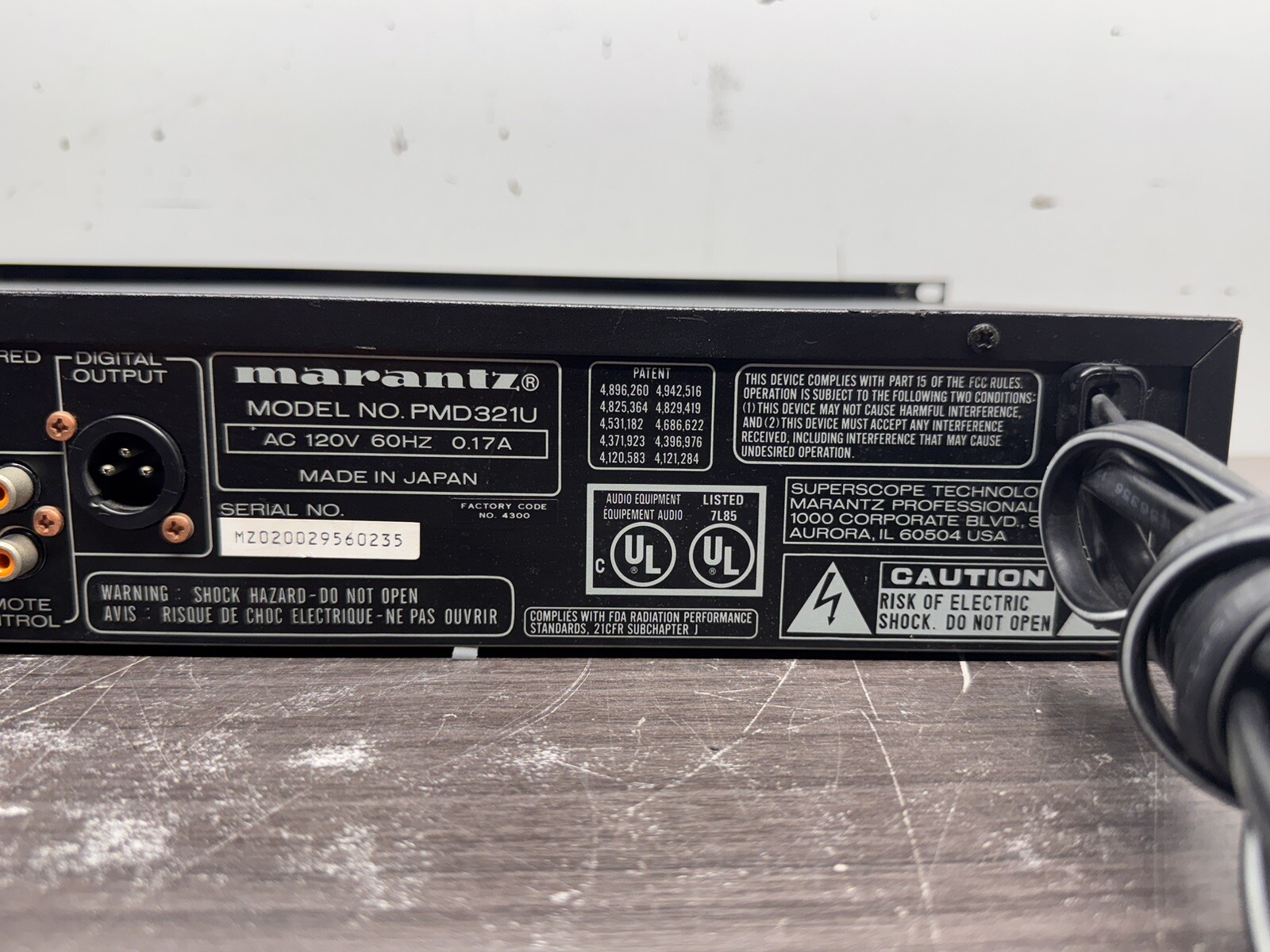 Marantz PMD321 Professional Rack Mount Compact Disc CD Player - S26 | eBay