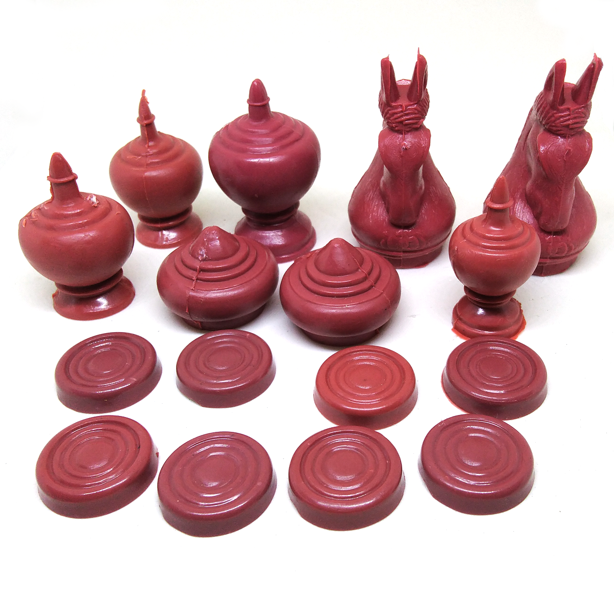 6 Sets Thai Chess + Paper Board Makruk Plastic Traditional Game (Red ...