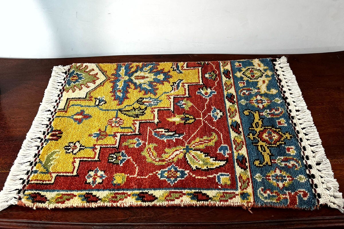 Traditonal Red Rug Placemat Handmade Wool Mat Use Living Room Table Mat ...