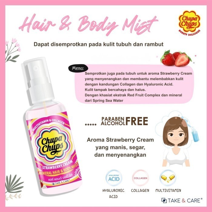 2X Chupa Chups Body Mist Perfume Spray Perfume 60ml - Strawberry Cream ...