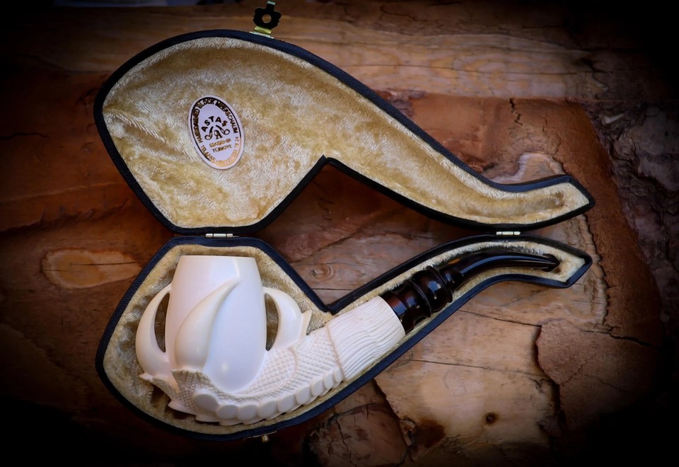 Special Handmade Eagle Claw Meerschaum Pipe With Leather Box-Astaş ...