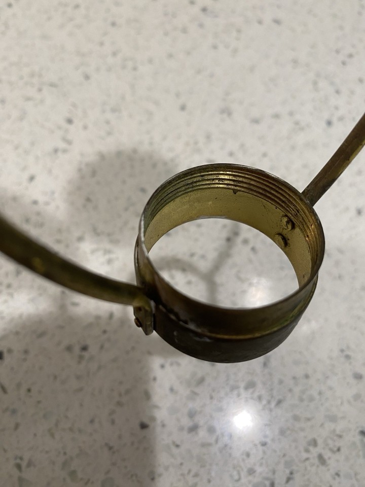 Unusual Antique Brass Socket Mount Threaded Small Lamp Harp Pat. D 12 ...